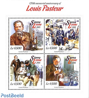 Stamp 2015, Sierra Leone 120th memorial anniversary of Louis Pasteur ...