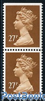 Stamp 1988, Great Britain Definitive 27p, booklet pair, 1988 ...