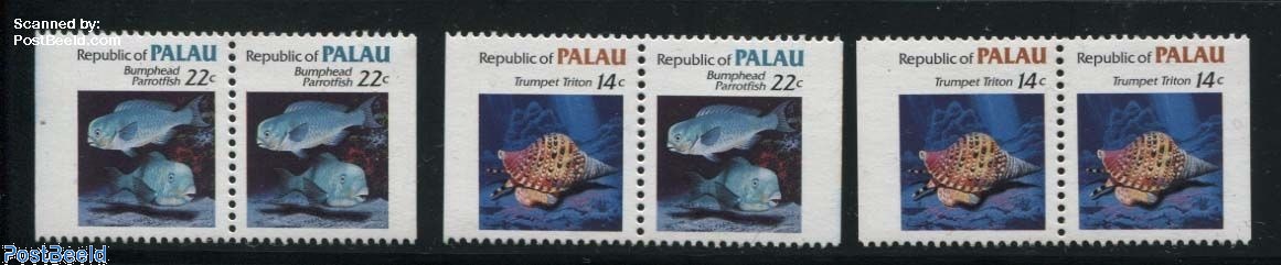 Stamp 1985, Palau Definitives 3 booklet pairs, 1985 - Collecting Stamps ...