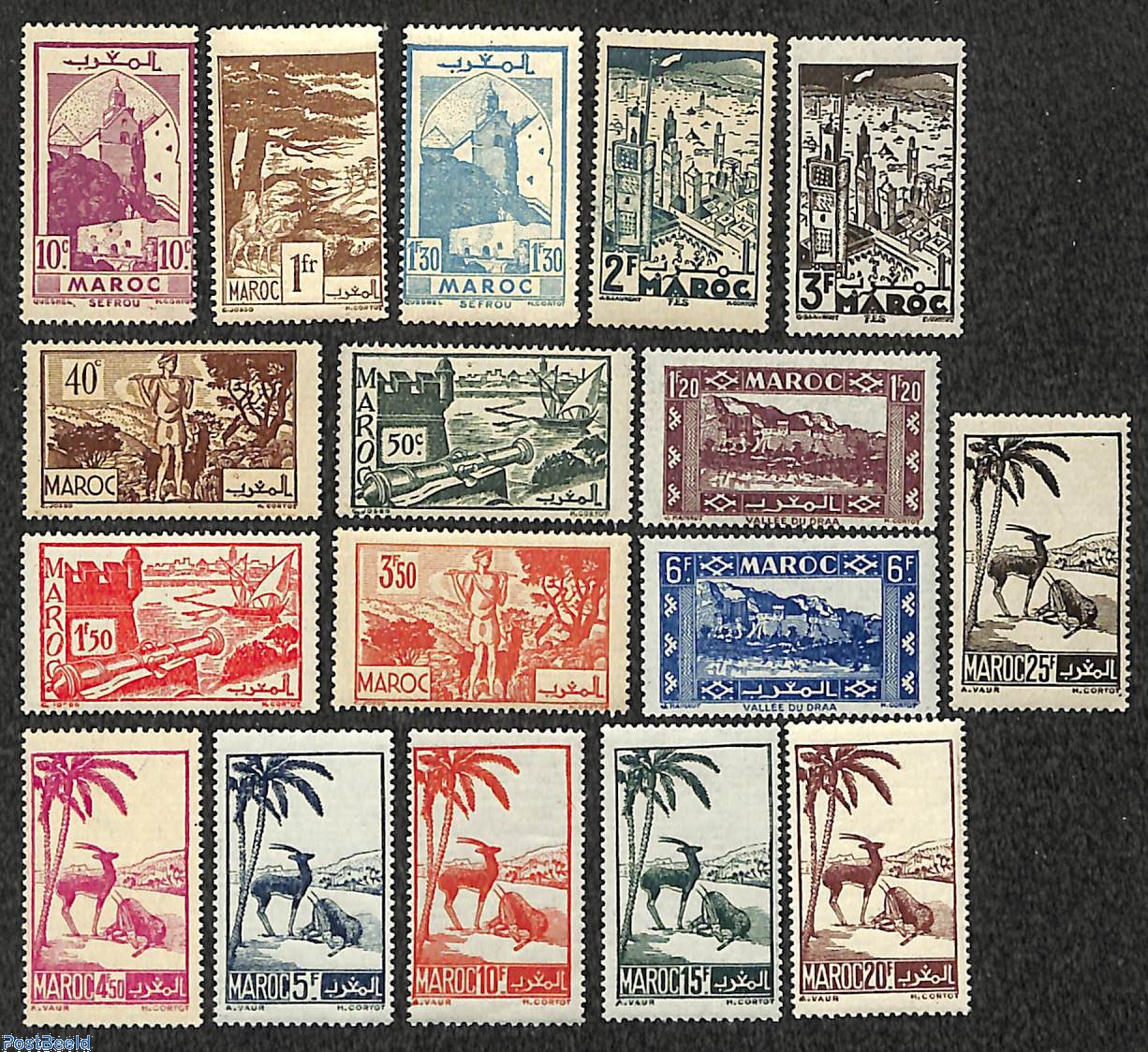 Stamp 1945, Morocco Definitives 17v, 1945 - Collecting Stamps ...