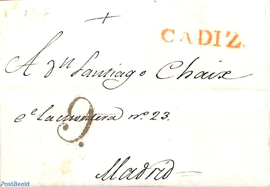 Stamp 1817, Spain Folding letter from CADIZ to Madid, 1817 - Collecting ...