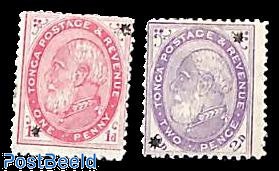 Stamp 1891, Tonga 'Star' overprints 2v, 1891 - Collecting Stamps ...