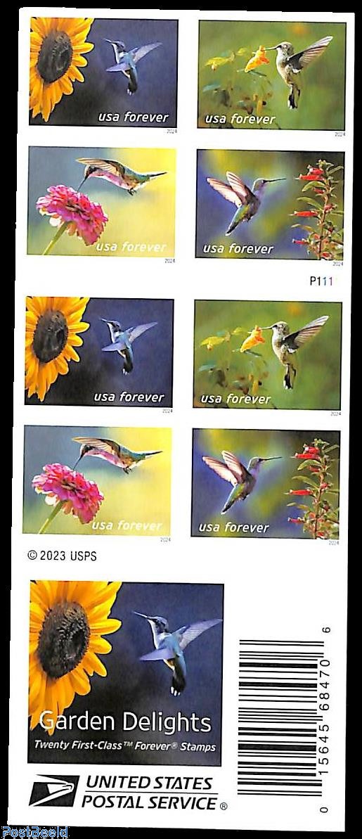 Stamp 2024, United States of America Garden delights booklet s-a, 2024 ...