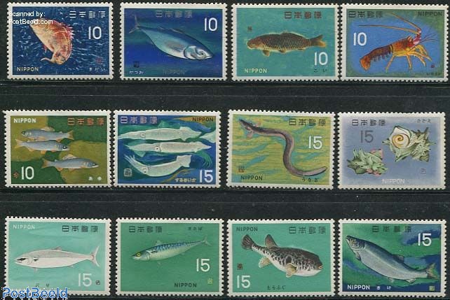 Stamp 1966, Japan Marine life 12v, 1966 - Collecting Stamps - PostBeeld ...