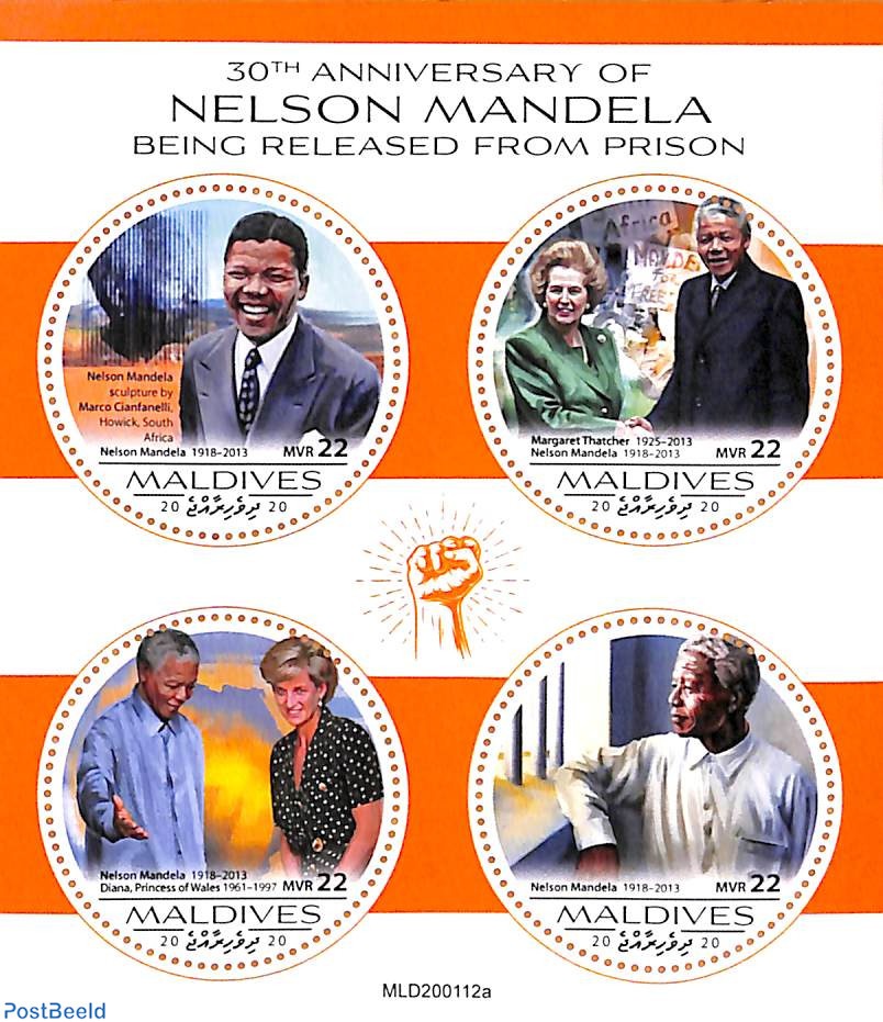 Stamp 2020, Maldives Nelson Mandela 4v m/s, 2020 - Collecting Stamps ...