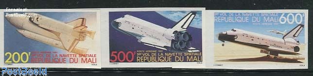 Stamp 1981, Mali Space Shuttle 3v, Imperforated, 1981 - Collecting ...
