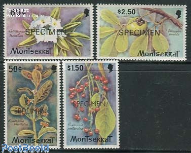 Stamp 1982, Montserrat Flowers 4v, SPECIMEN, 1982 - Collecting Stamps ...