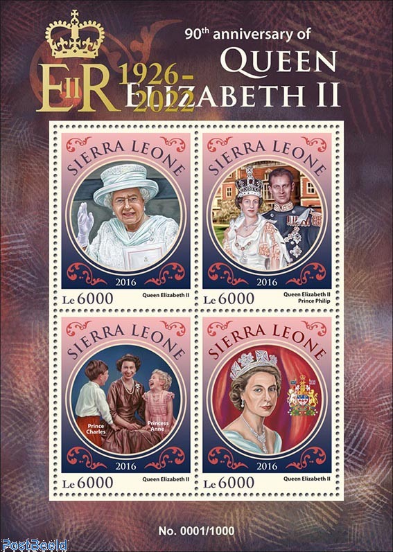 Stamp 2022, Sierra Leone 90th anniversary of Queen Elizabeth II, 2022 ...